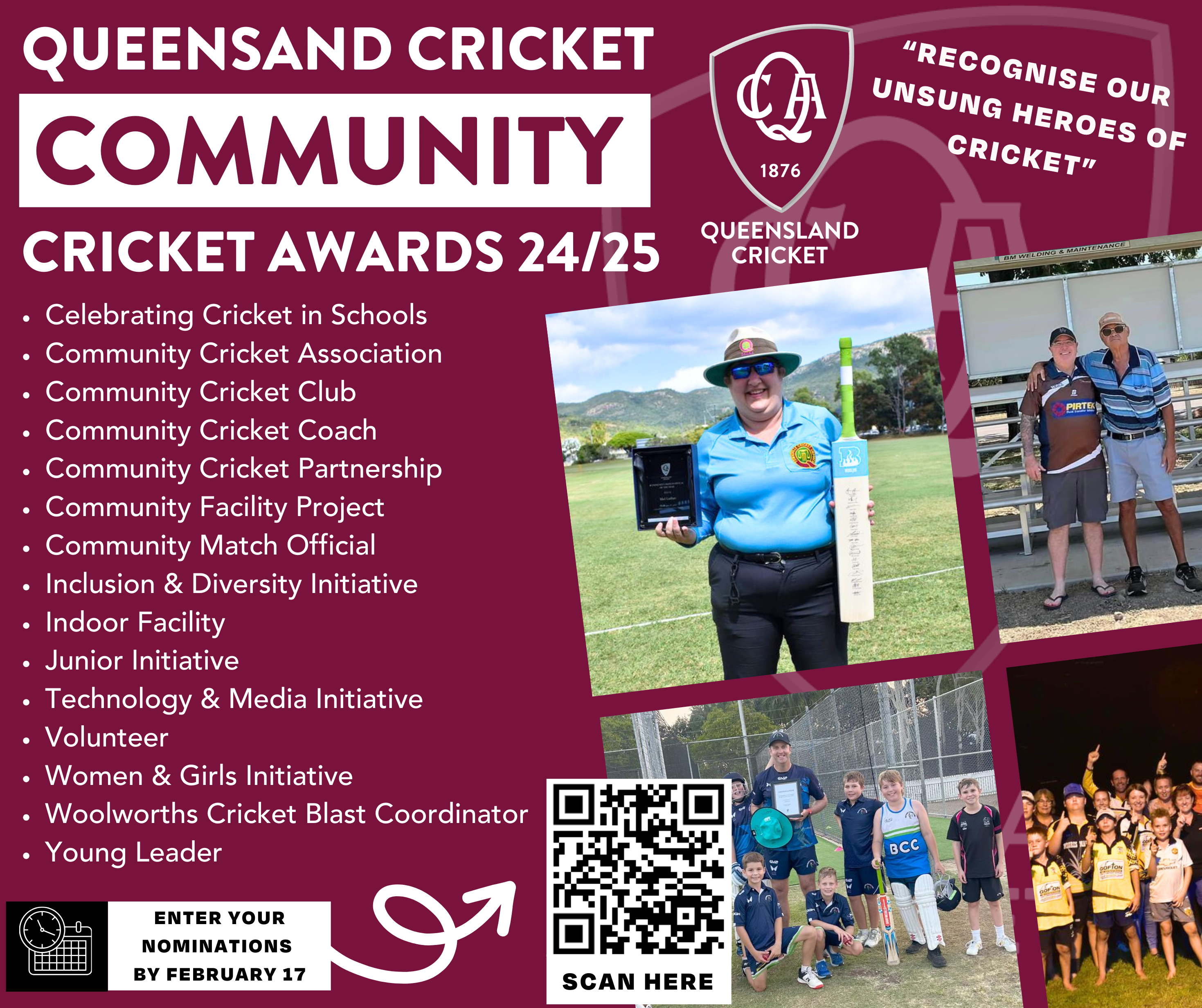 Nominations Sought For Community Awards | Queensland Cricket